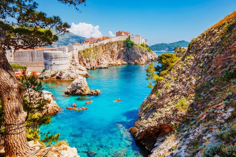 A stunning view of Dubrovnik’s historic walls overlooking the Adriatic ...